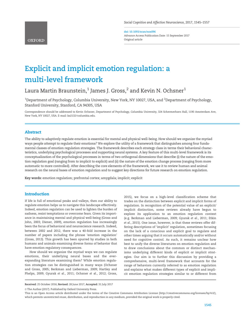 (2017) Explicit and implicit emotion regulation | PDF | Emotions | Emotional Self Regulation