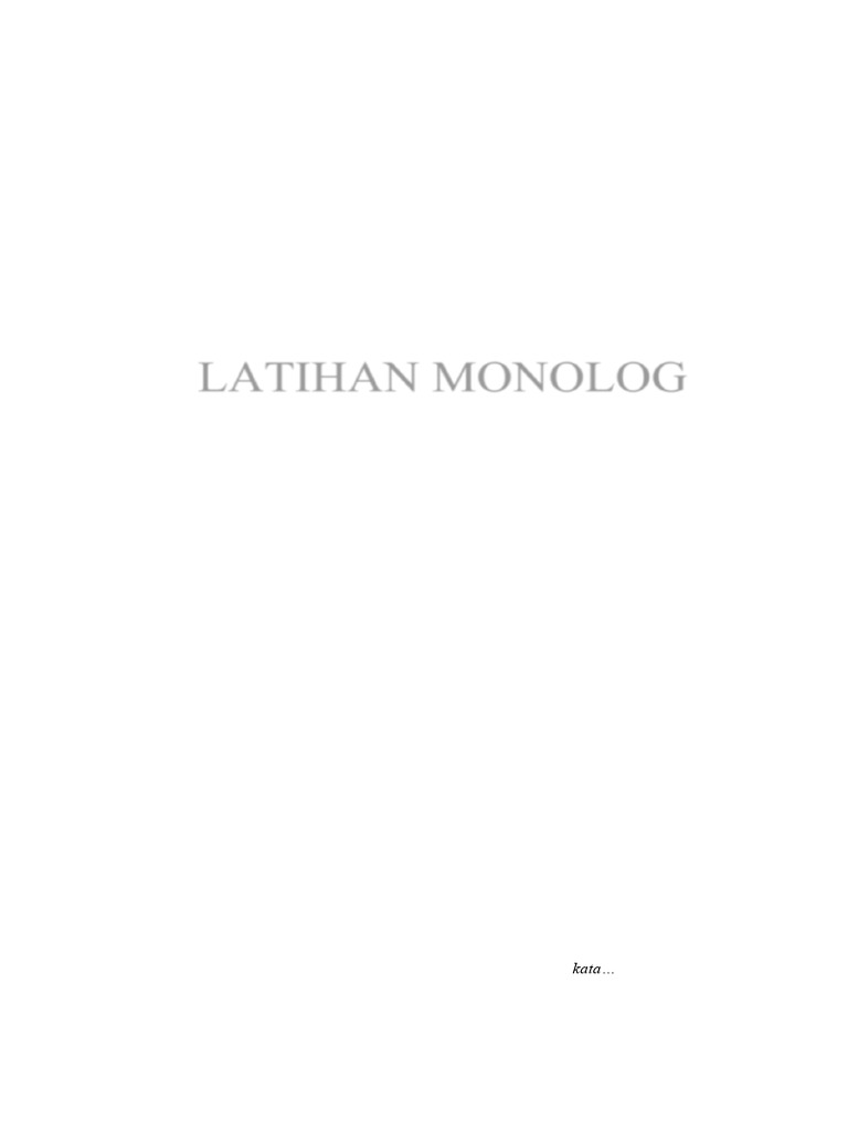 Naskah Monolog | PDF