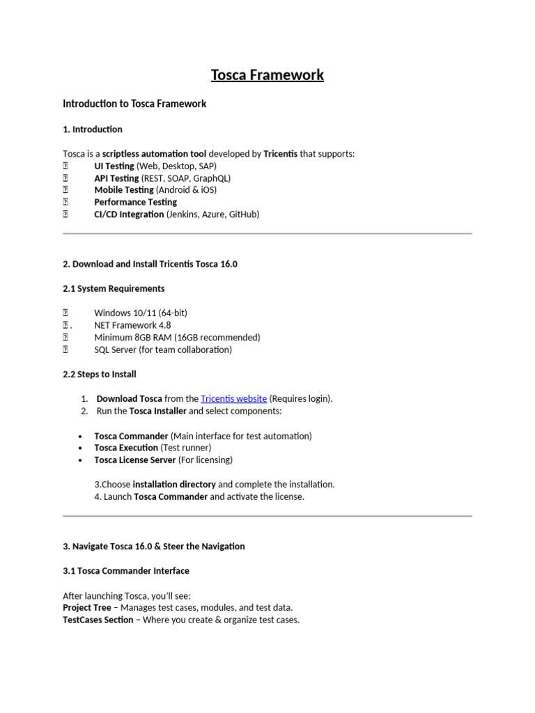 Tosca Framework | PDF | Databases | Microsoft Excel