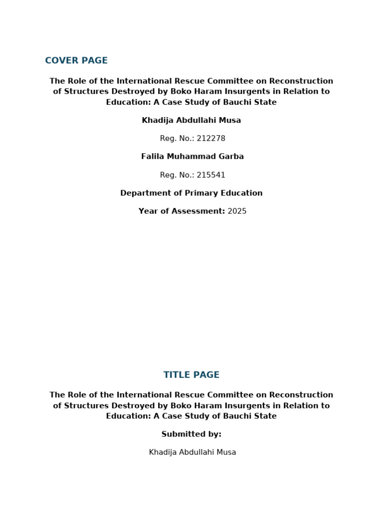 IRC in Aiding Education | PDF | Psychological Trauma | Methodology