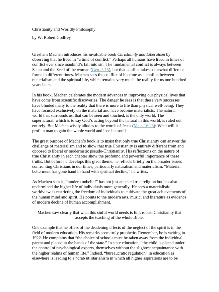Christianity and Liberalism3 | PDF | Evangelicalism | Christian ...