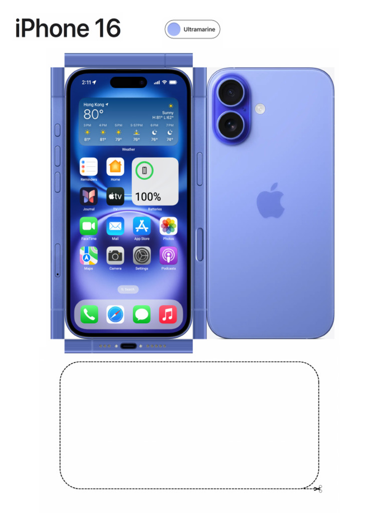 Iphone 16 Ultramarine Papercraft | PDF