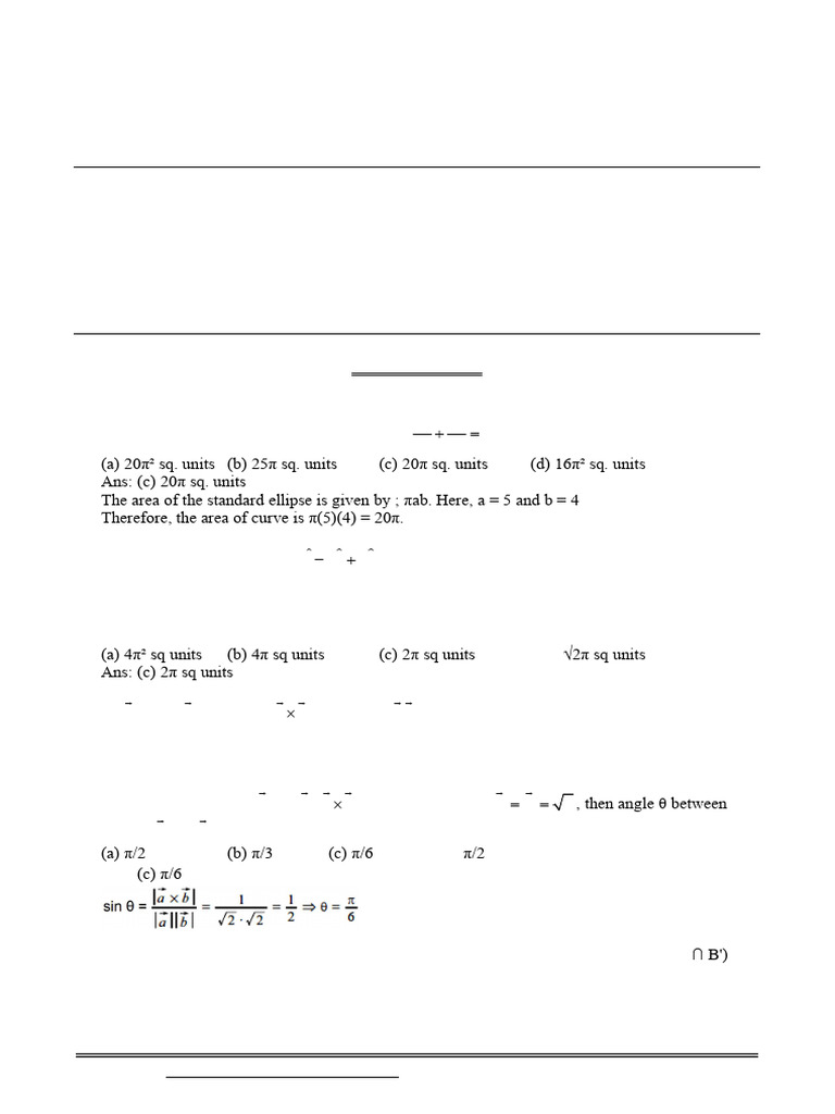 Maths Class Xii Sample Paper Test 10 For Board Exam 2025 Answers | PDF ...