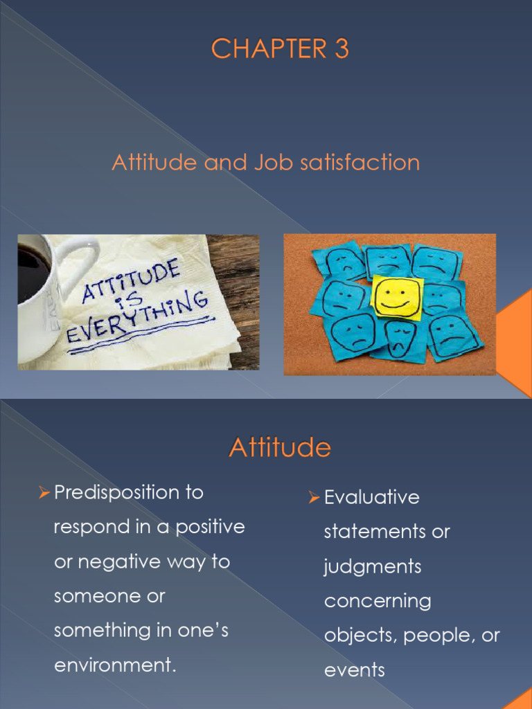 CHAPTER 3-Attitude | PDF | Attitude (Psychology) | Job Satisfaction