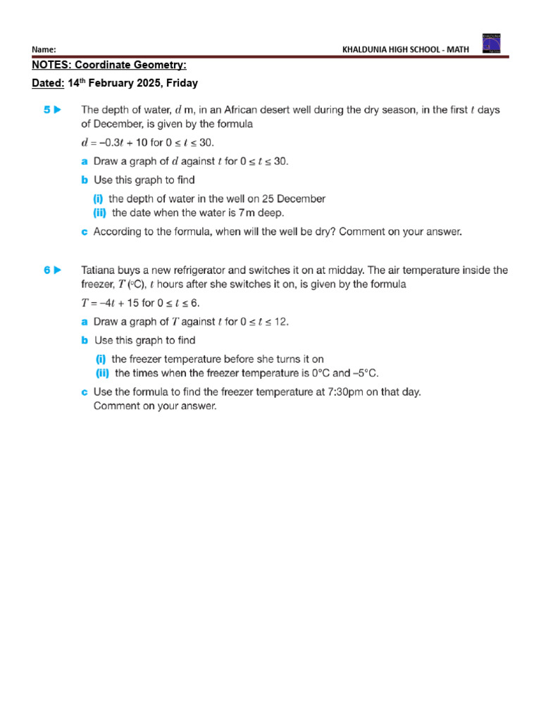 Khaldunia High School Math Guidelines | PDF