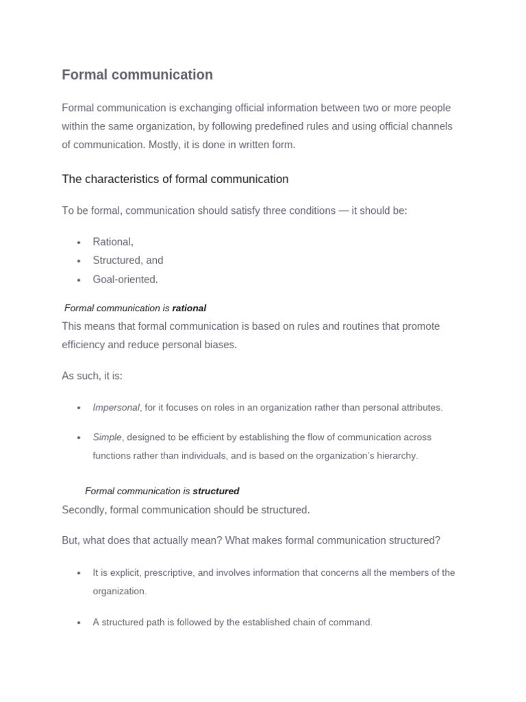 Understanding Formal Communication | PDF | Memorandum | Communication