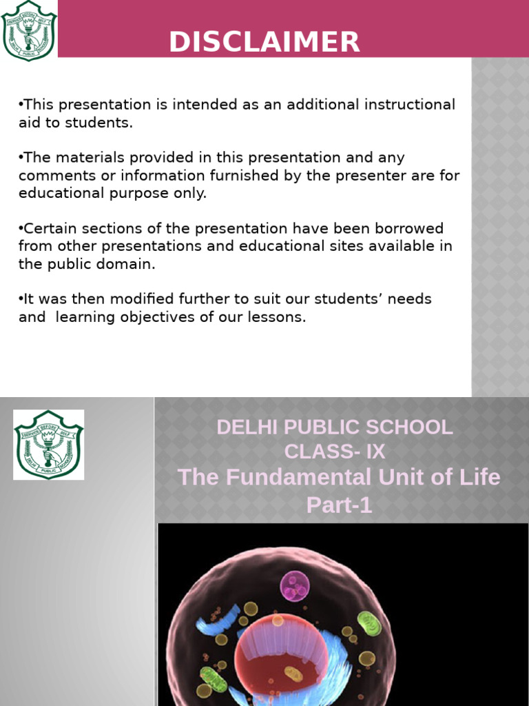 Class 9 - Bio - PPT 1 of 6 - Ls No. 5 - Fundamental Unit of Life | PDF ...