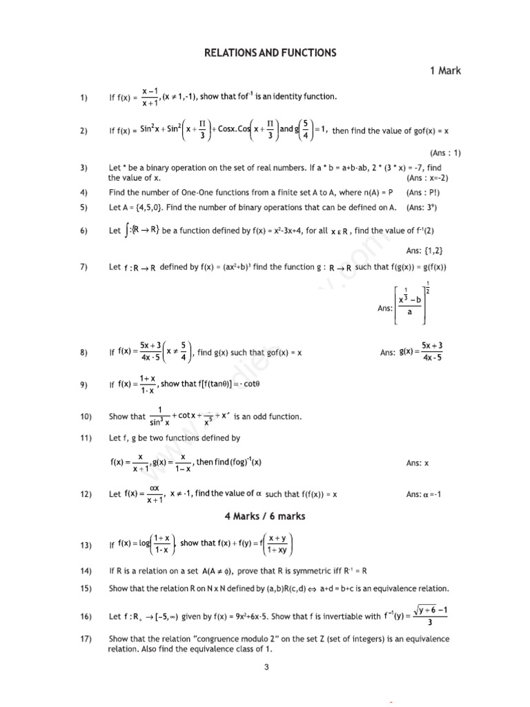 Relations And Functions | PDF