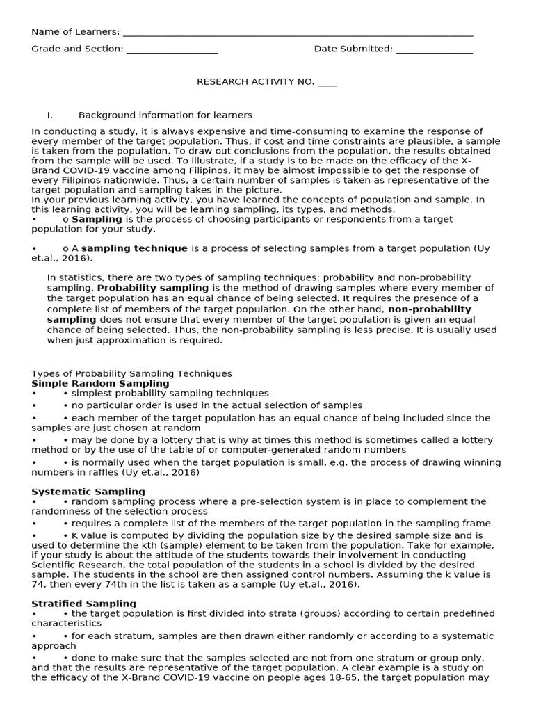 Understanding Sampling Techniques in Research | PDF | Sampling ...