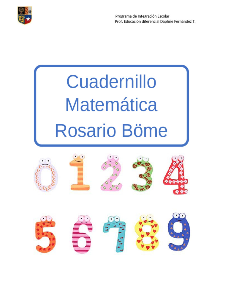 Cuadernillo de Matemática n° hasta el 10 | PDF