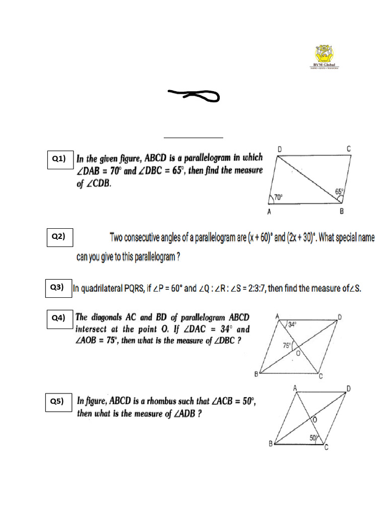 Class IX Math: Quadrilaterals | PDF