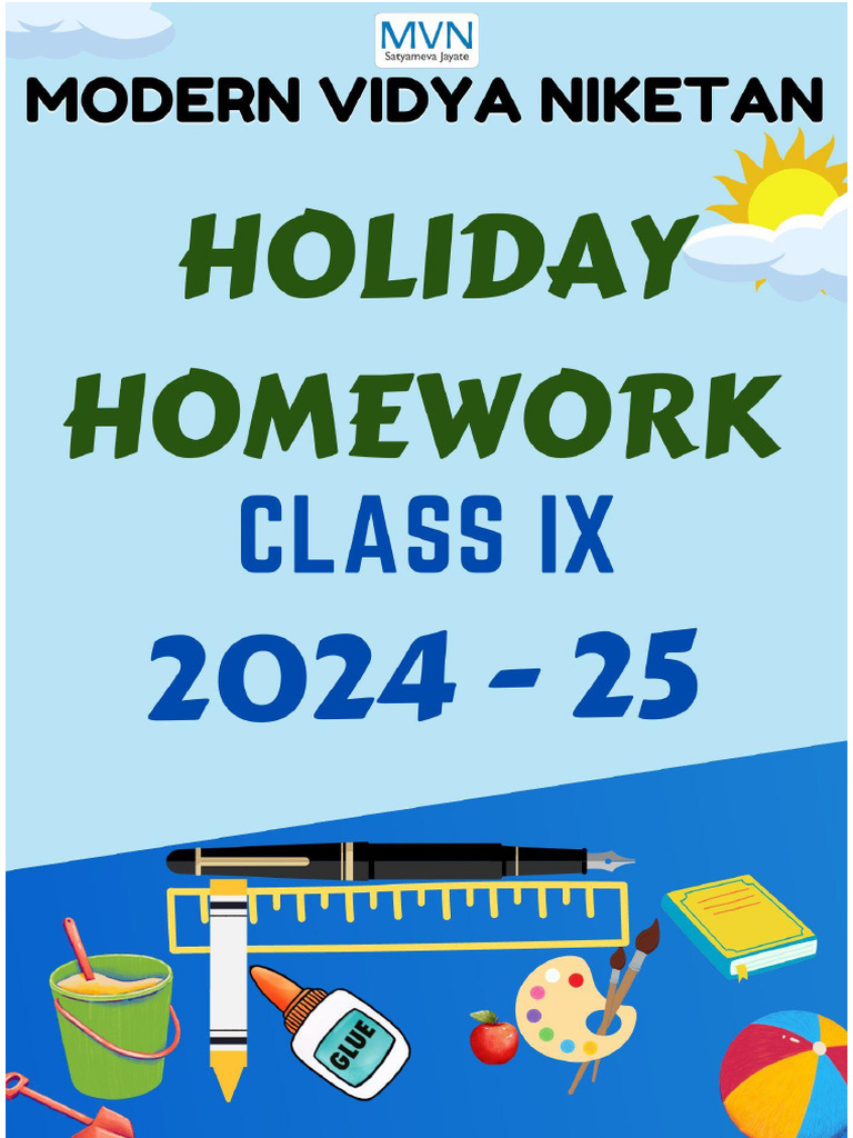 CLASS IX HOLIDAY HOMEWORK 2024 (1) | PDF | Homework