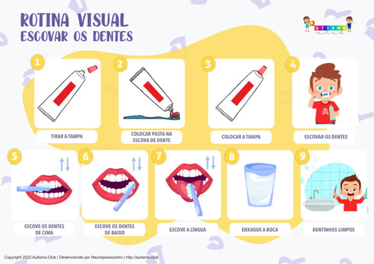 Rotinas+Visuais+ +menino+ +Escovar+Dentes | PDF