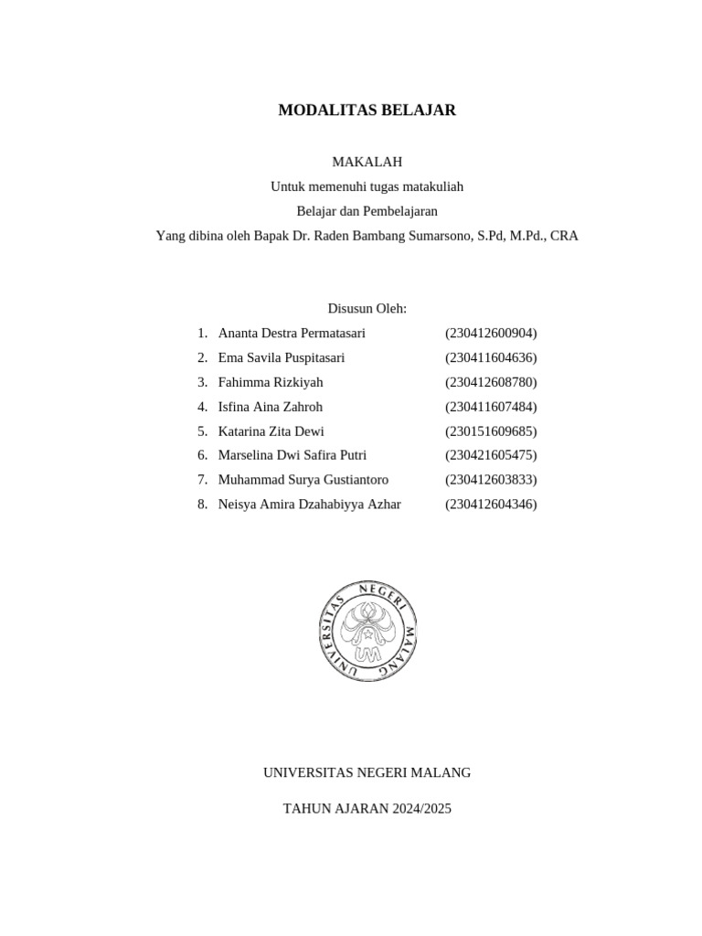 Modalitas Belajar | PDF