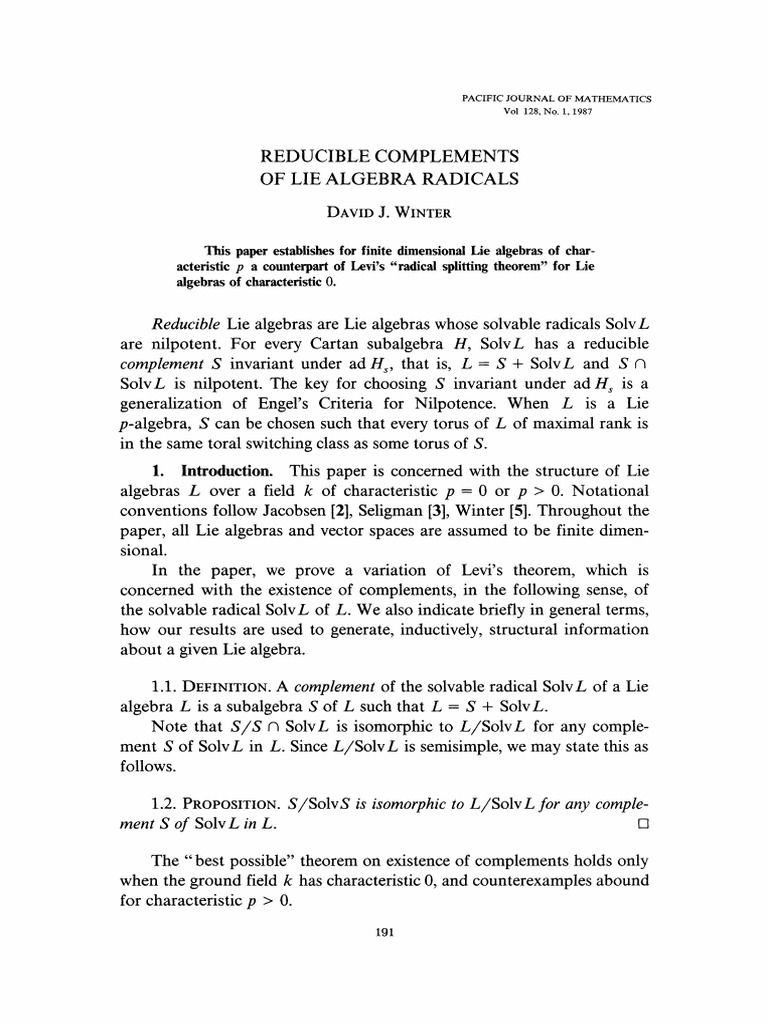 1102699442 | PDF | Lie Algebra | Group Theory