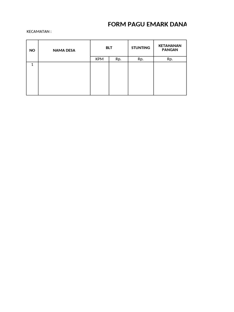 Form Pagu Emark DD Ta 2025 | PDF