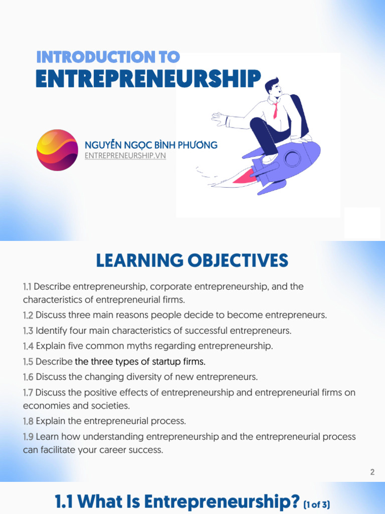 Introduction to Entrepreneurship Concepts | PDF | Entrepreneurship ...