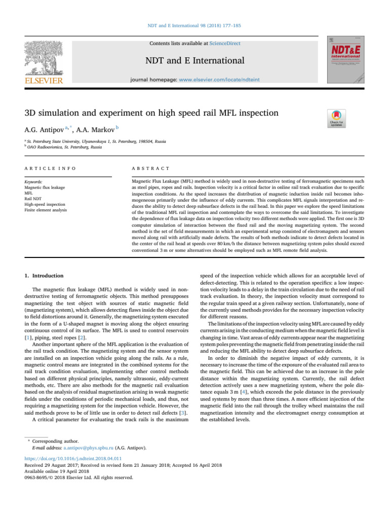 3D MFL Inspection for High-Speed Rails | PDF | Electromagnetic ...