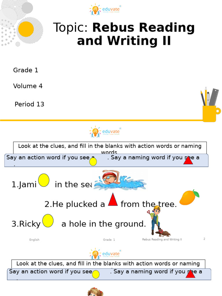 Rebus Reading and Writing II LP13 | PDF