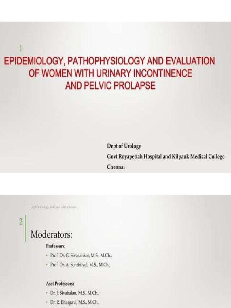 Uro Gynacology - Ui - Ethiopathogenesis & Evaluation | PDF