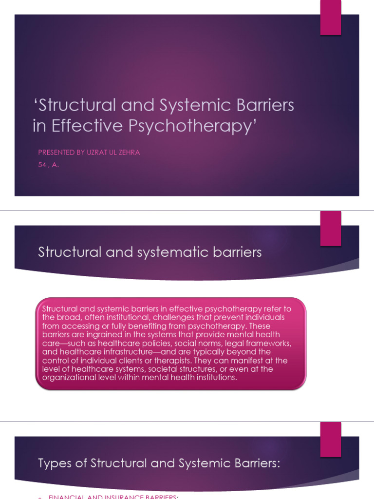 Barriers to Effective Psychotherapy | PDF | Psychotherapy | Mental Health