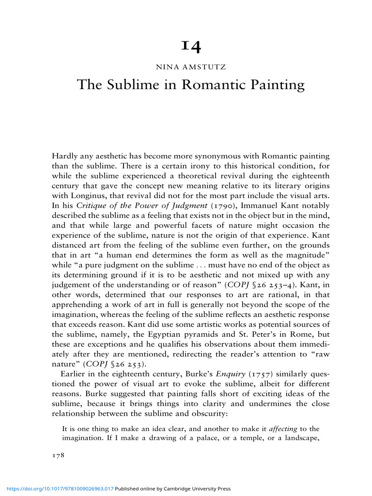 The Sublime in Romantic Painting | PDF