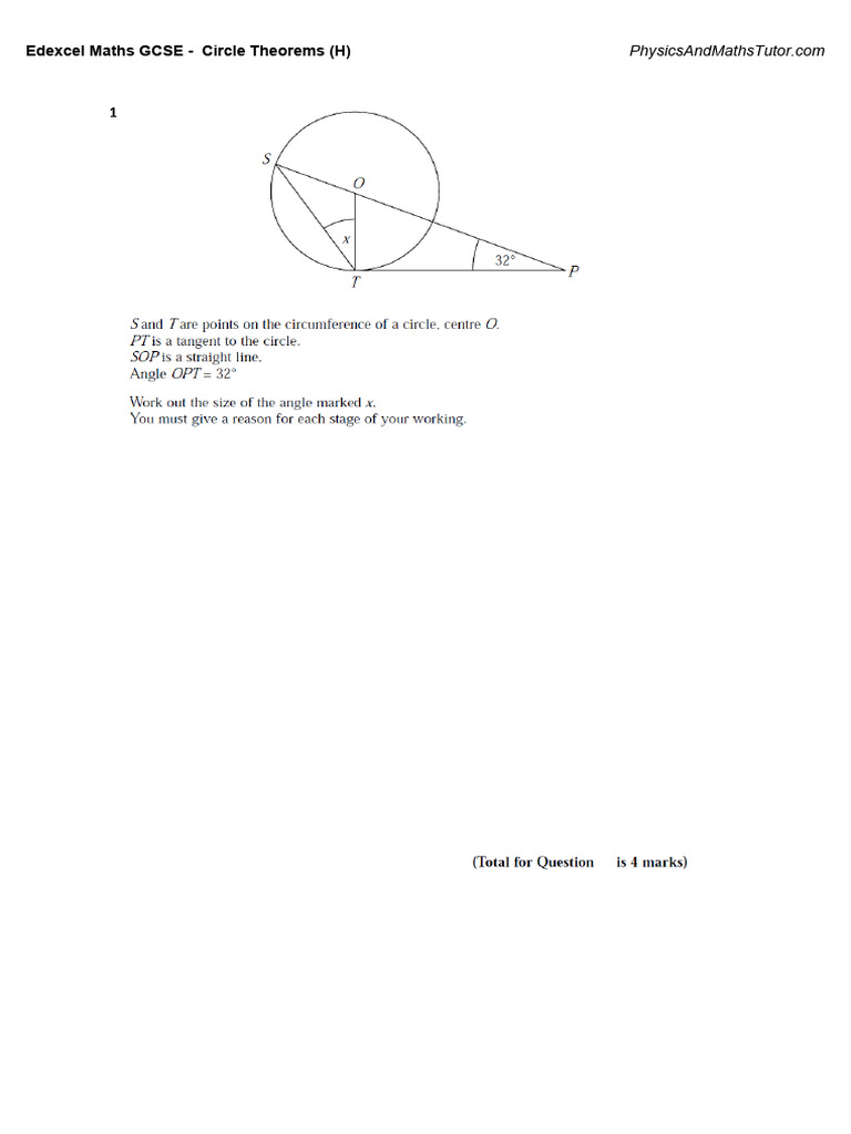 Circle Theorems (H) QP | PDF