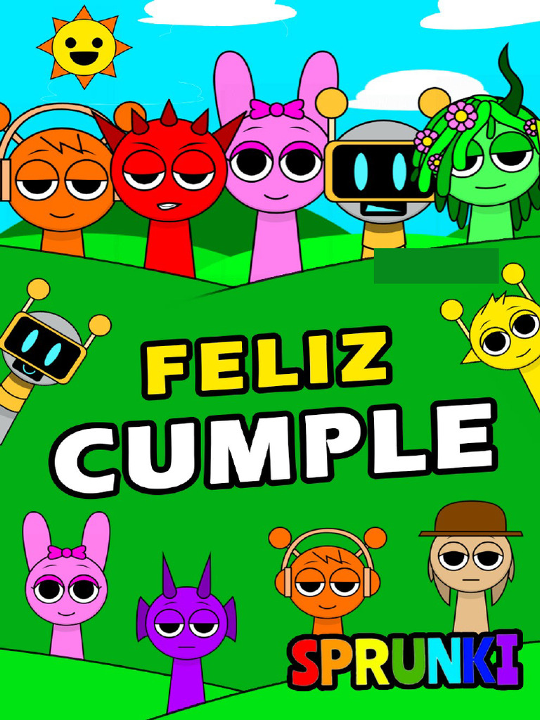 Sprunki Poster Cartel Feliz Cumpleanios para Imprimir Gratis | PDF
