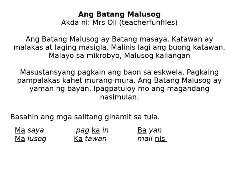 Ang Batang Malusog | PDF