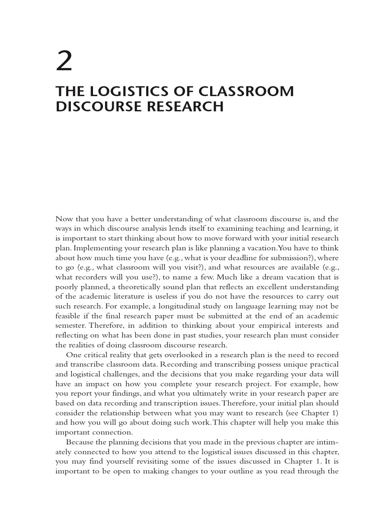 Jenks_2021_logistics of classroom discourse | PDF | Methodology | Data