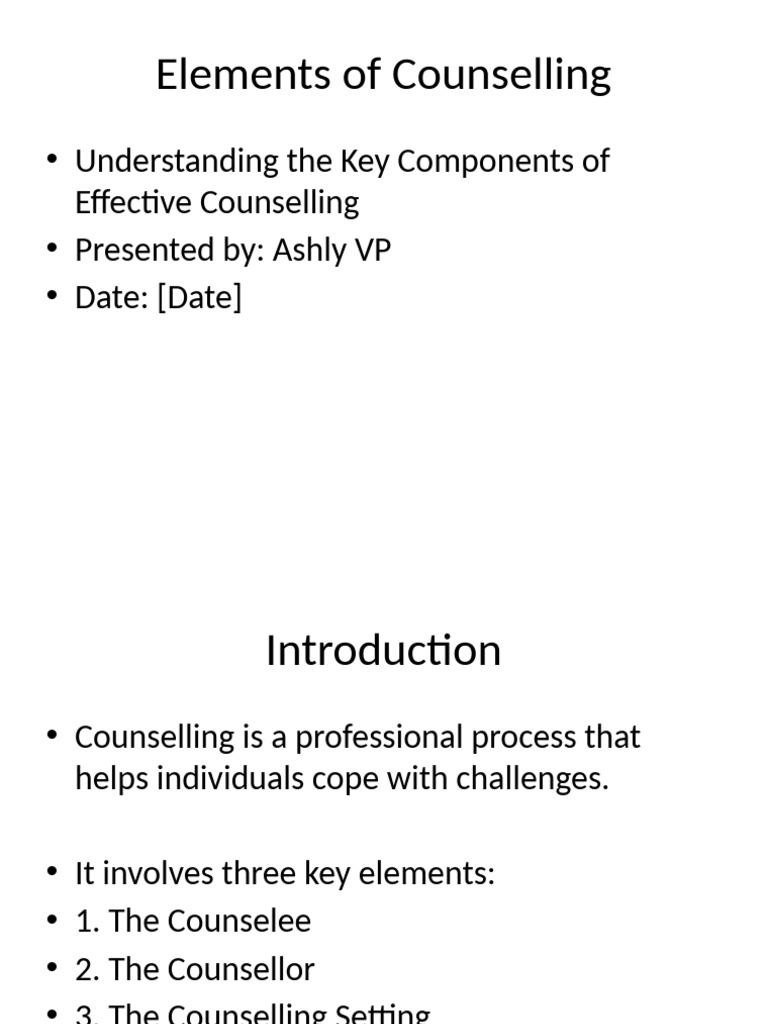 Key Elements of Effective Counselling | PDF | Psychotherapy ...