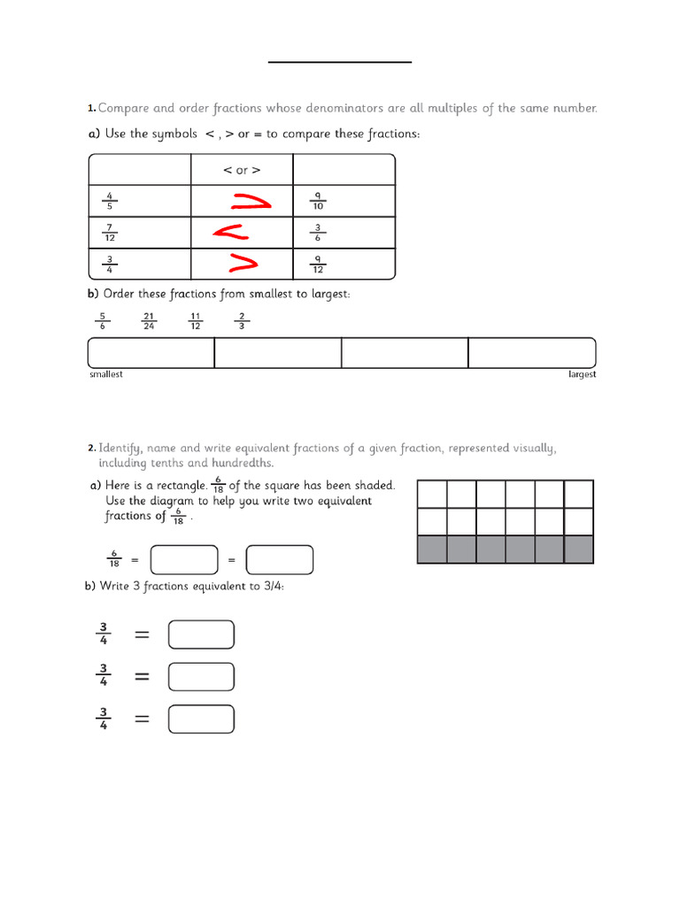 Fractions Worksheet | PDF