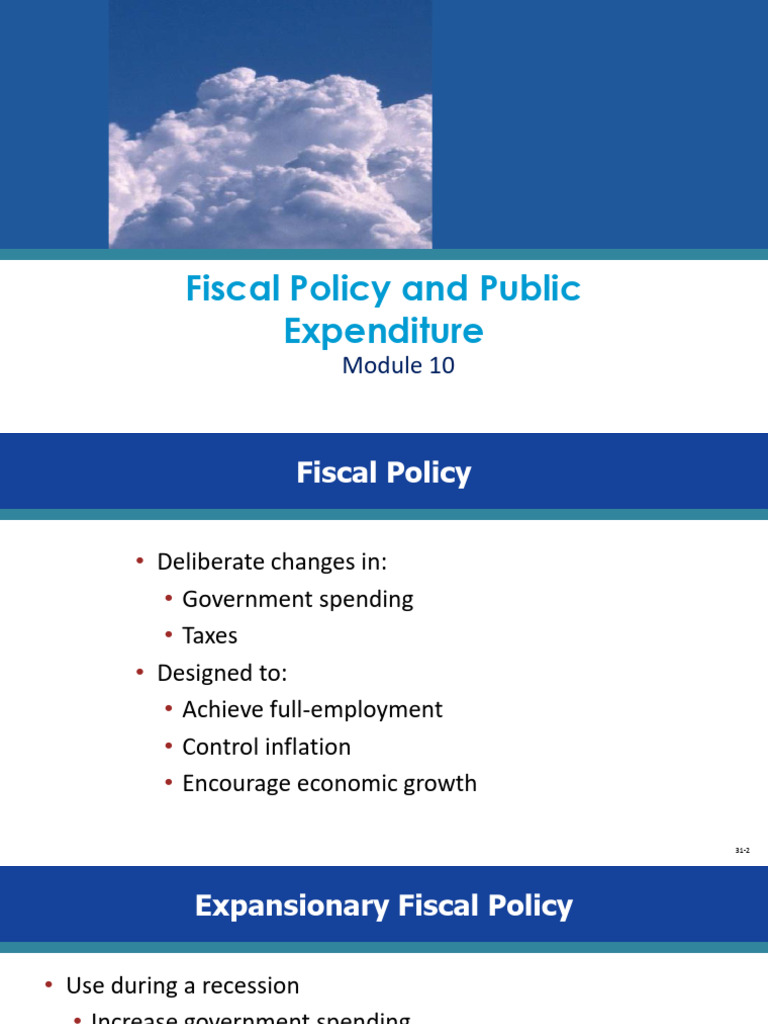 Module 10 Fiscal Policy and Public Expenditure | PDF | Fiscal Policy ...