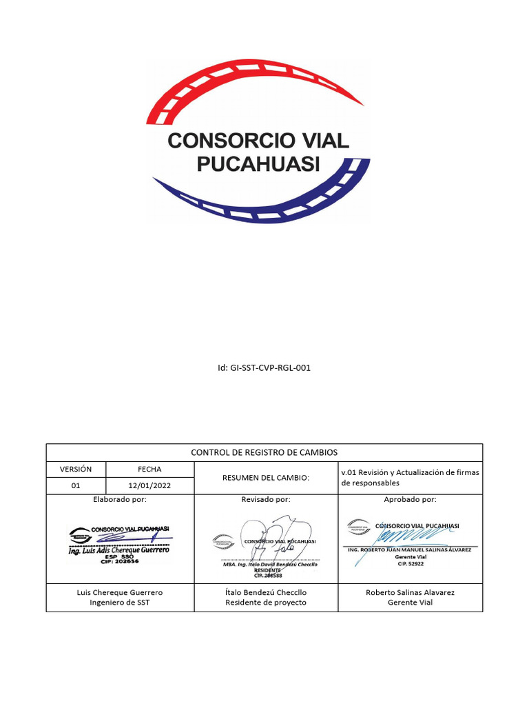 GI-SST-CPV-RGL-001 REGLAMENTO INTERNO DE SST CVP | PDF | Seguridad y salud ocupacional | Outsourcing