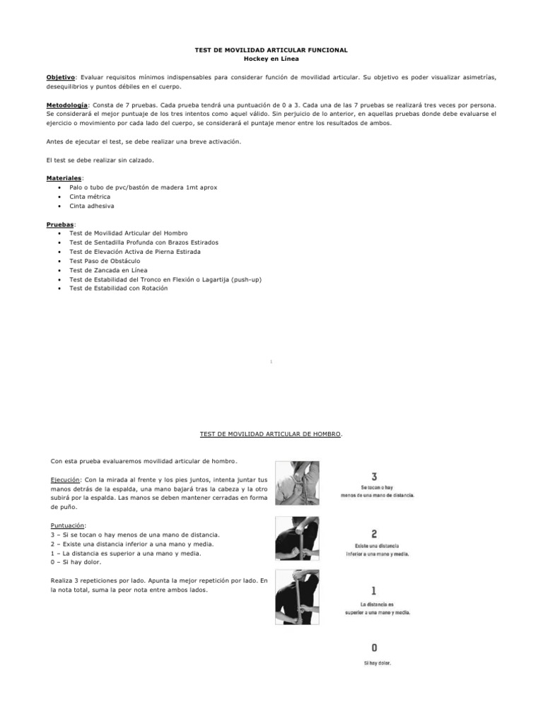 Test de Movilidad Articular Funcional | PDF | Sistema musculoesquelético