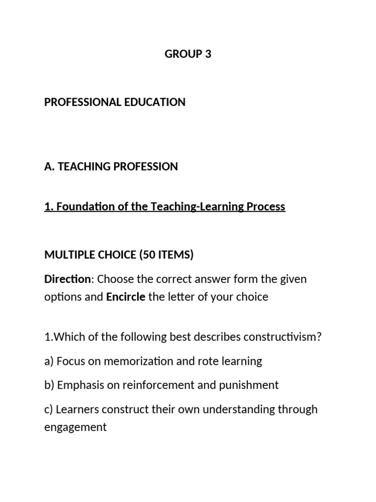 Group 3 Professional Education | PDF | Curriculum | Teaching Method