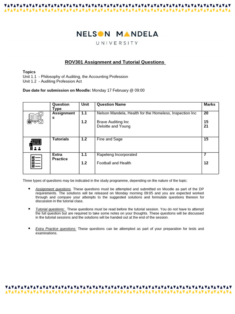 ROV301 Assignment and Tutorial Questions Cover Page | PDF
