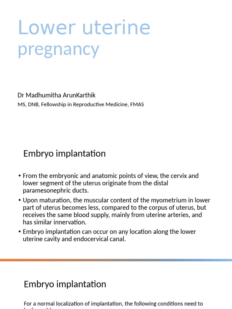 Lower Uterine Segment Pregnancy | PDF | Uterus | Pregnancy
