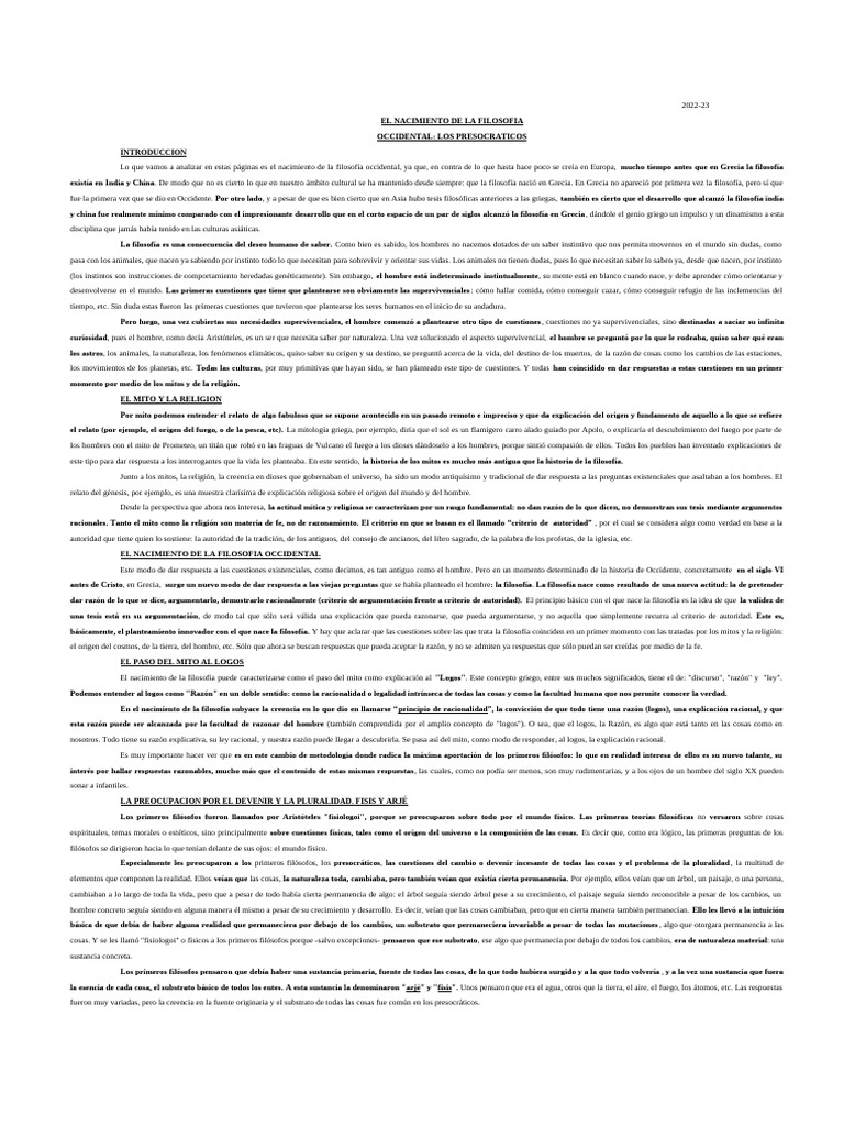 Presocráticos, 22 - 23 | PDF | Razón | Platón