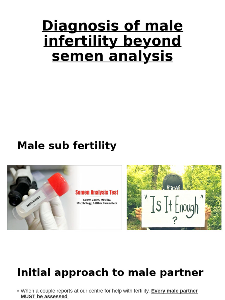 Male Infertility Diagnosis Guide | PDF | Infertility | Sexual Dysfunction