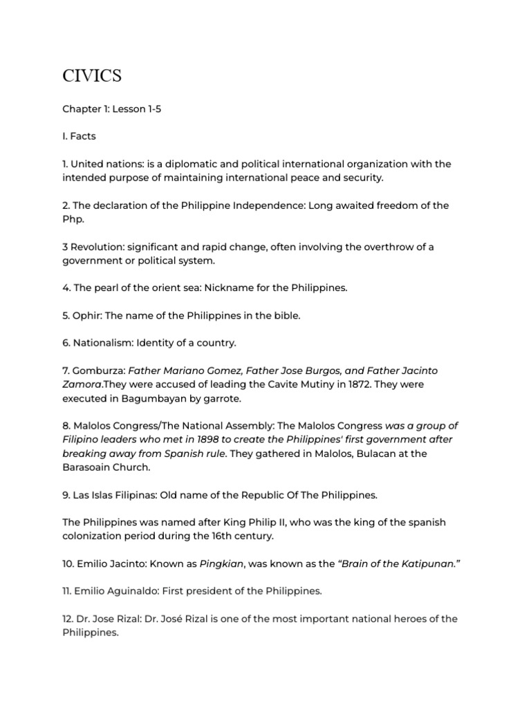 CIVICS (1) | PDF | Philippines | Spanish East Indies