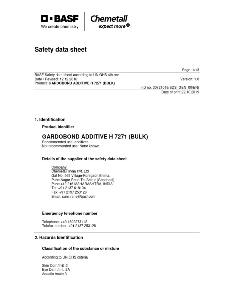 Industrial Safety Data Guide | PDF | Toxicity | Dangerous Goods