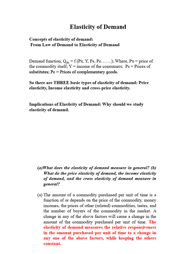 Elasticity of Demand | PDF | Demand | Elasticity (Economics)