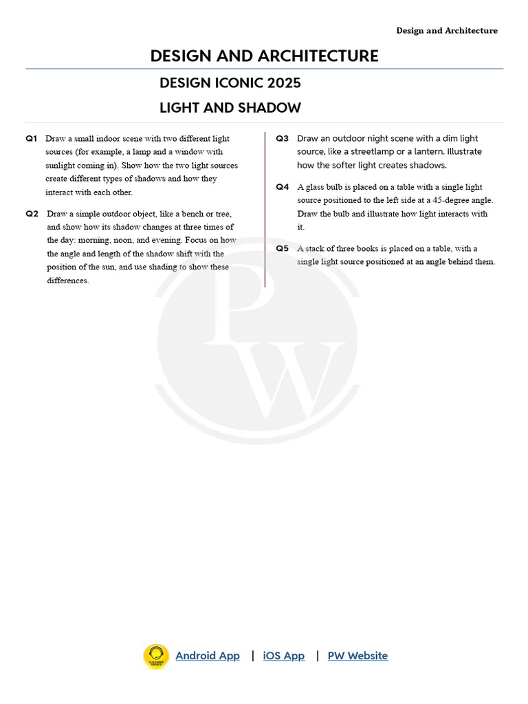 Light and Shadow Drawing Exercises | PDF
