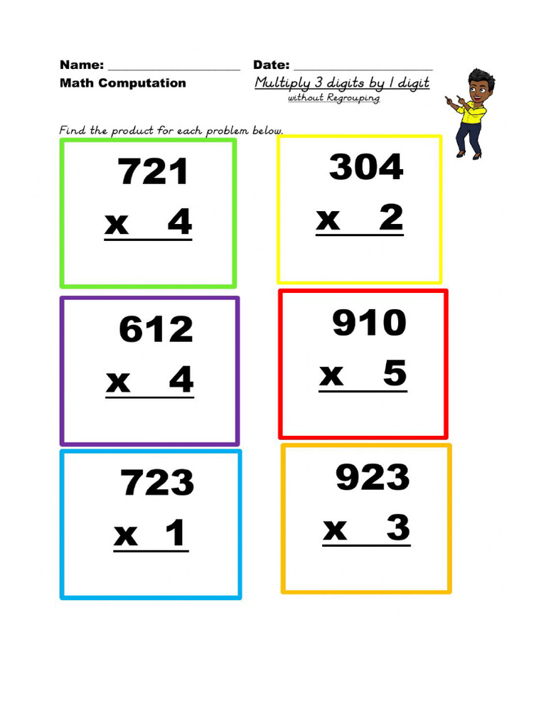 Multiply 3 Digits by 1 Digit | PDF