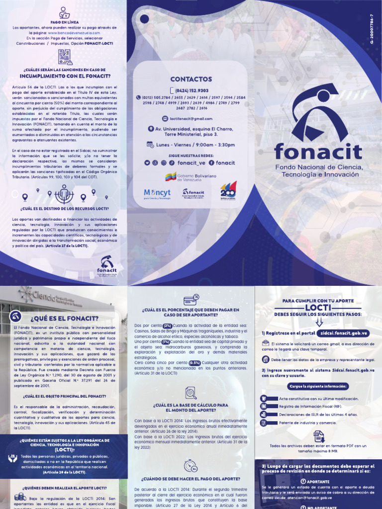 Triptico Fonacit LOCTI | PDF