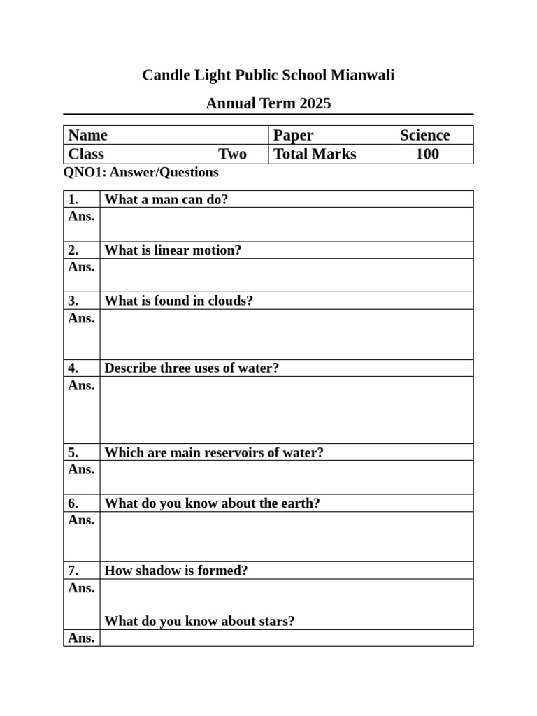 class 2 SCIENCE | PDF