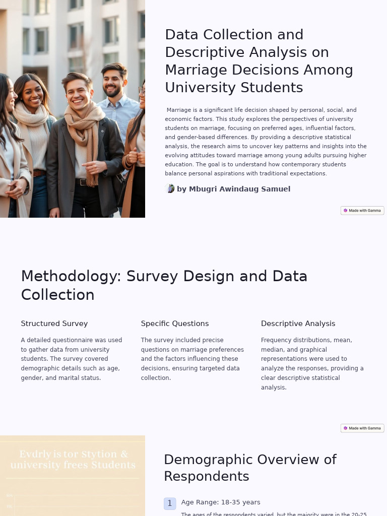 Data Collection And Descriptive Analysis On Marriage Decisions Among