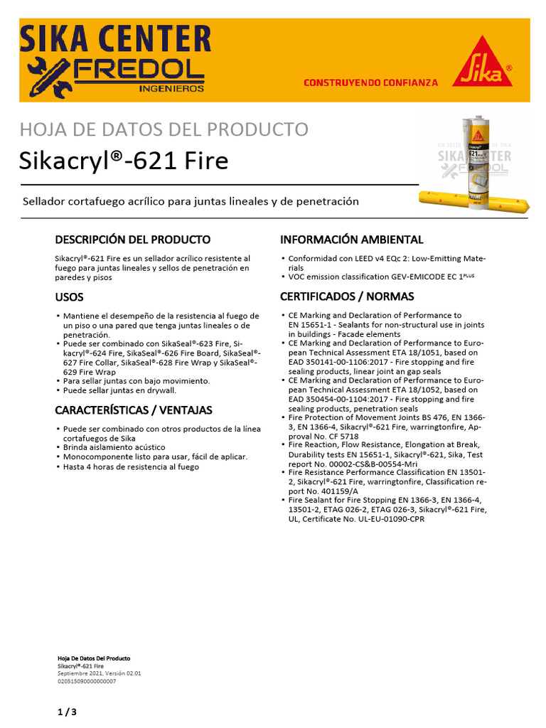 Sikacryl 621 Fire Ny1zyn | PDF