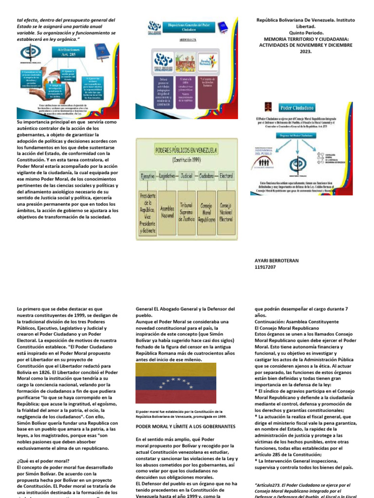 TRIPTICO PODER MORAL 444-1 | PDF | Constitución | República